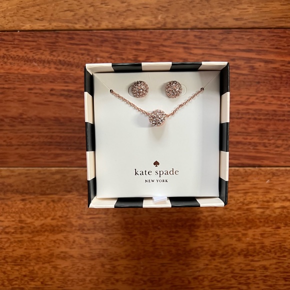 kate spade | Jewelry | Kate Spade Rose Gold Necklace Pendant Sparkly ...